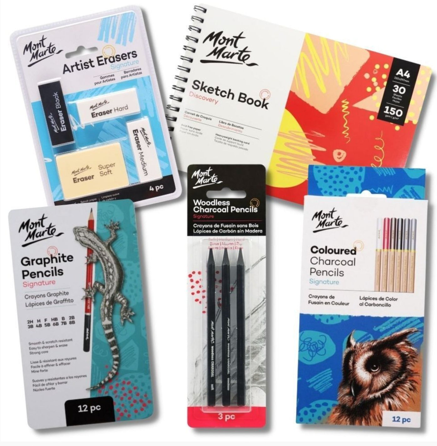 Beginner Art Sketching Drawing Set | Artist Kit | Sketch Book Pencils ...