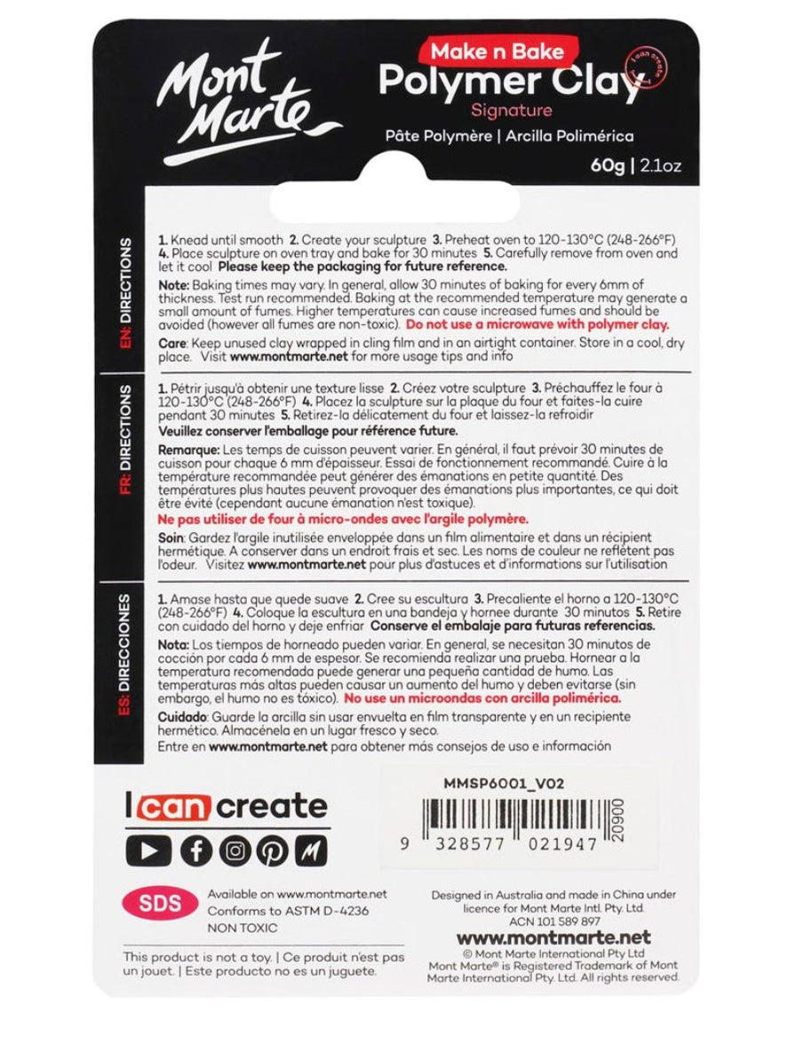 Make n Bake Polymer Clay Signature 60g - Titanium White – Handy Mandy ...