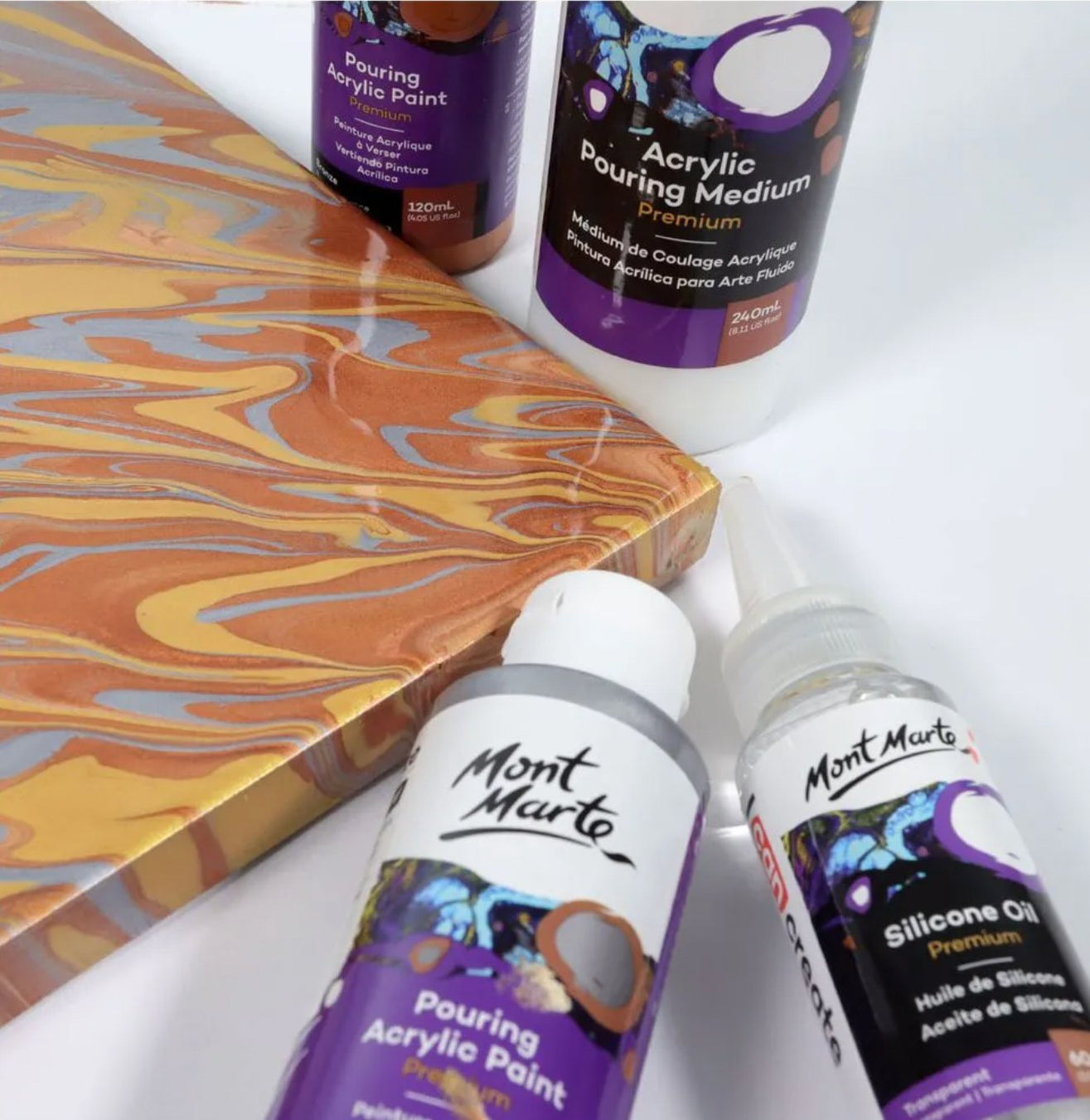 Metallic Acrylic Paint Set - Premium 4pc x 120ml Shine – Handy Mandy ...