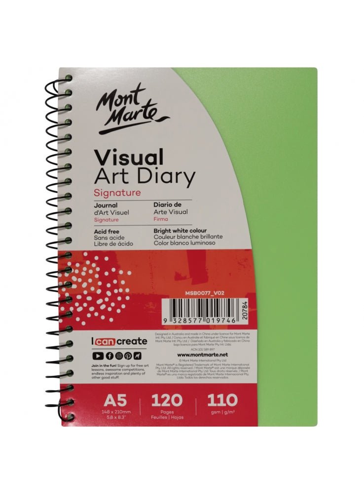 Buy Signature Visual Art Diary PP Coloured Cover 110gsm A5 120 Page ...