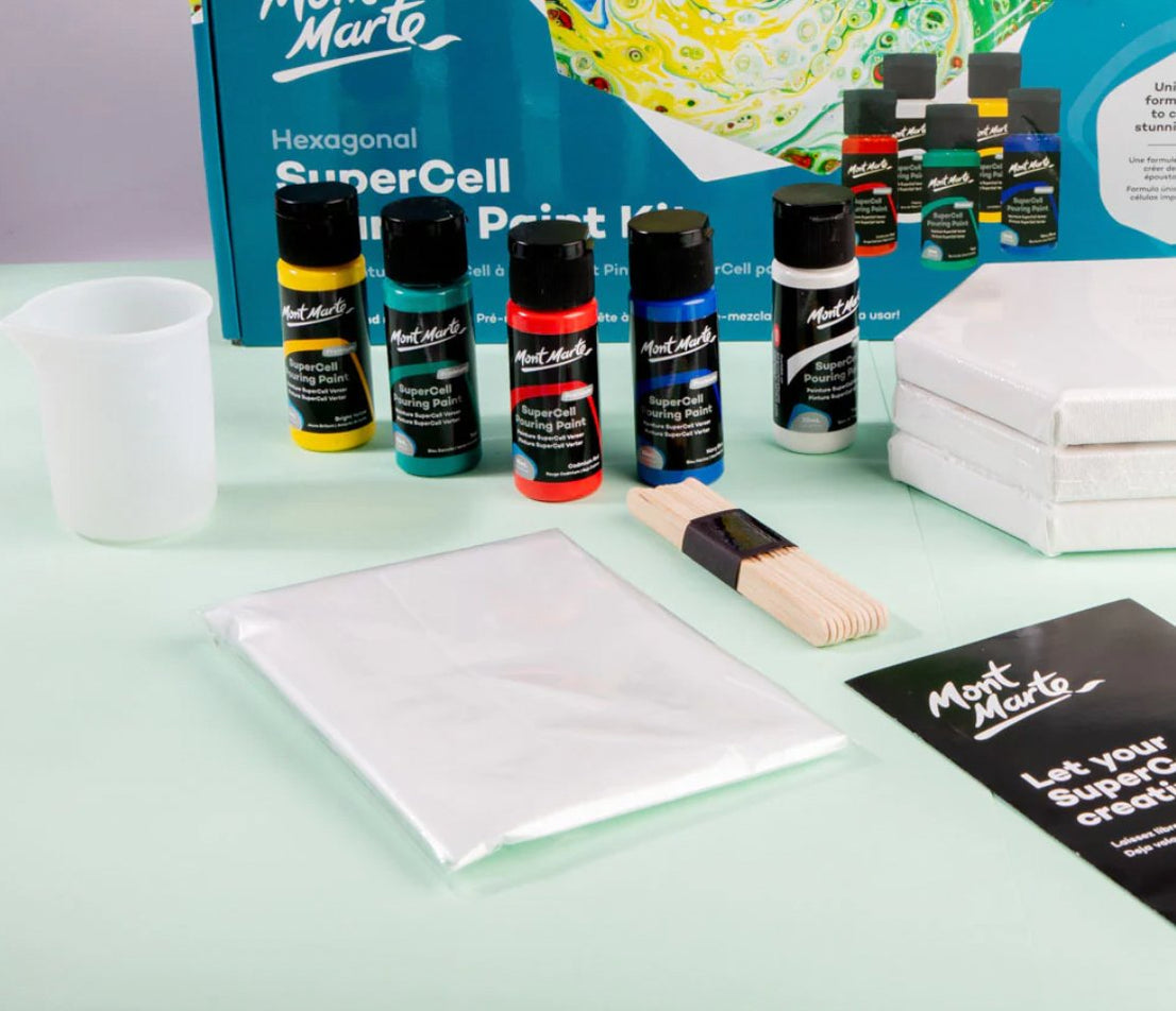 SuperCell Acrylic Pouring Kit 23pc | Fluid Art NZ | Handy Mandy – Handy ...